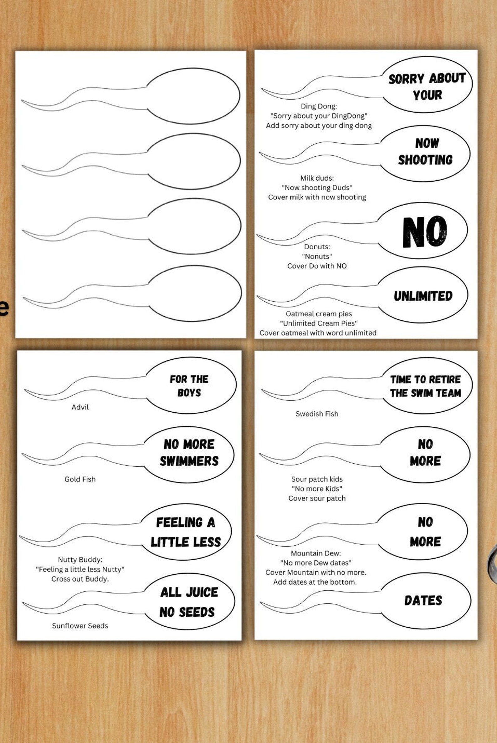 Vasectomy Template for Care Package Printable Gift Basket Sign ...