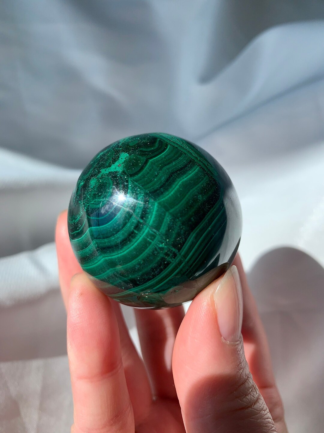 RARE Malachite Sphere With Eye Pattern Malachite Sphere Natural ...
