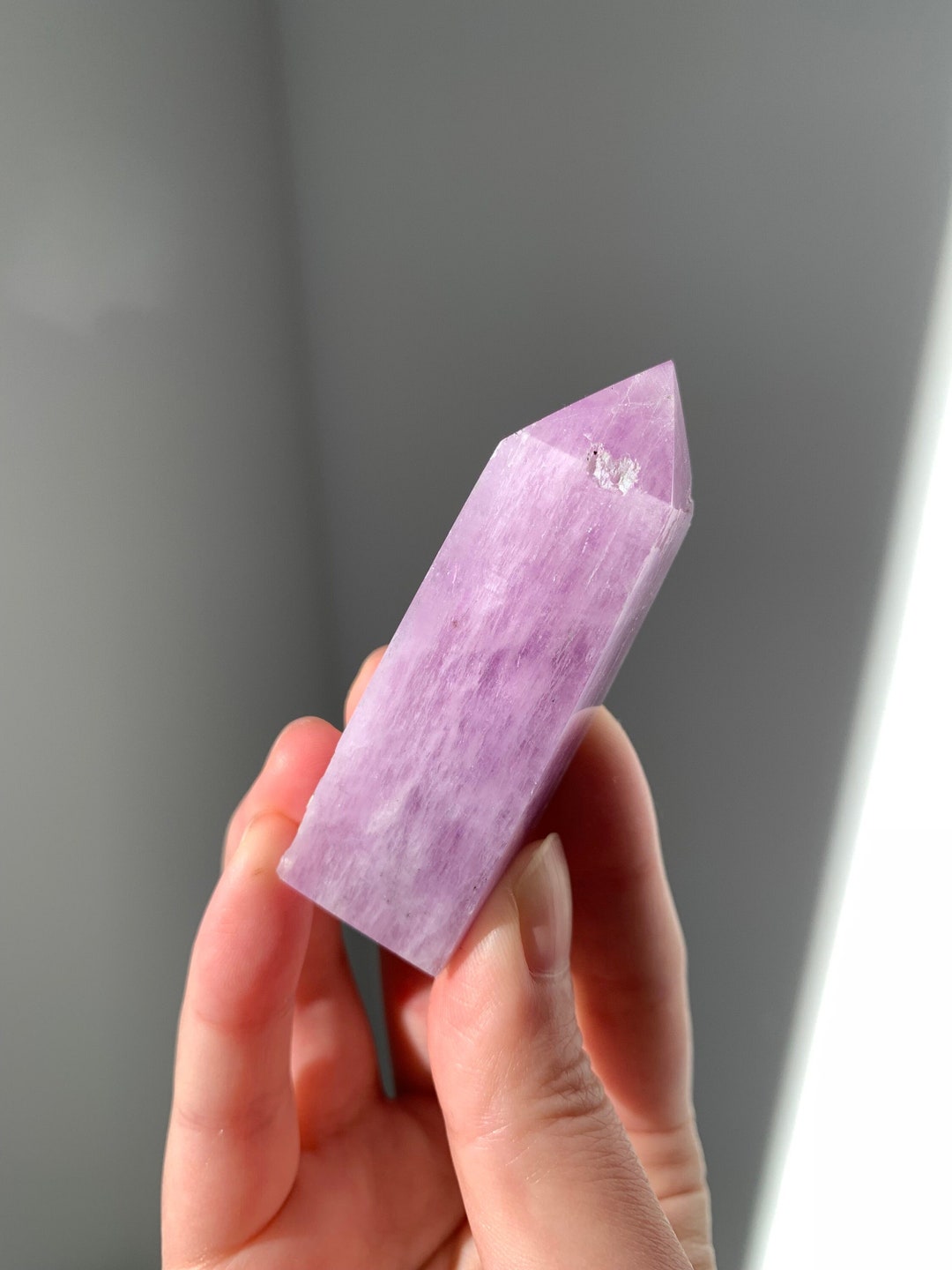 RARE Small Kunzite Obelisk Point With Sheen Deep Lavender Purple ...