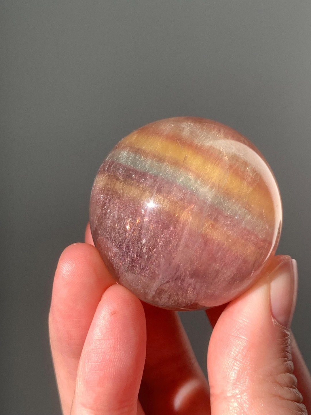 CANDY COLOR Fluorite Sphere Gemmy Fluorite Jelly Fluorite Transparent ...