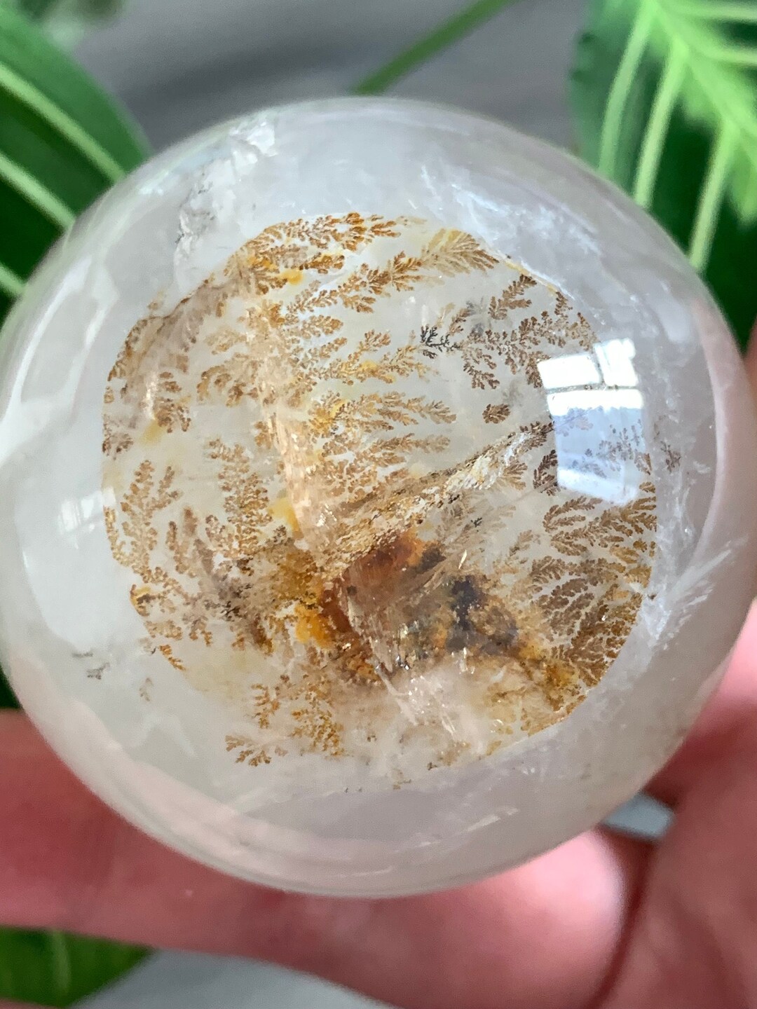 RARE DENDRITIC GIRASOL Quartz Sphere | Dendrites | Dendritic Inclusions ...