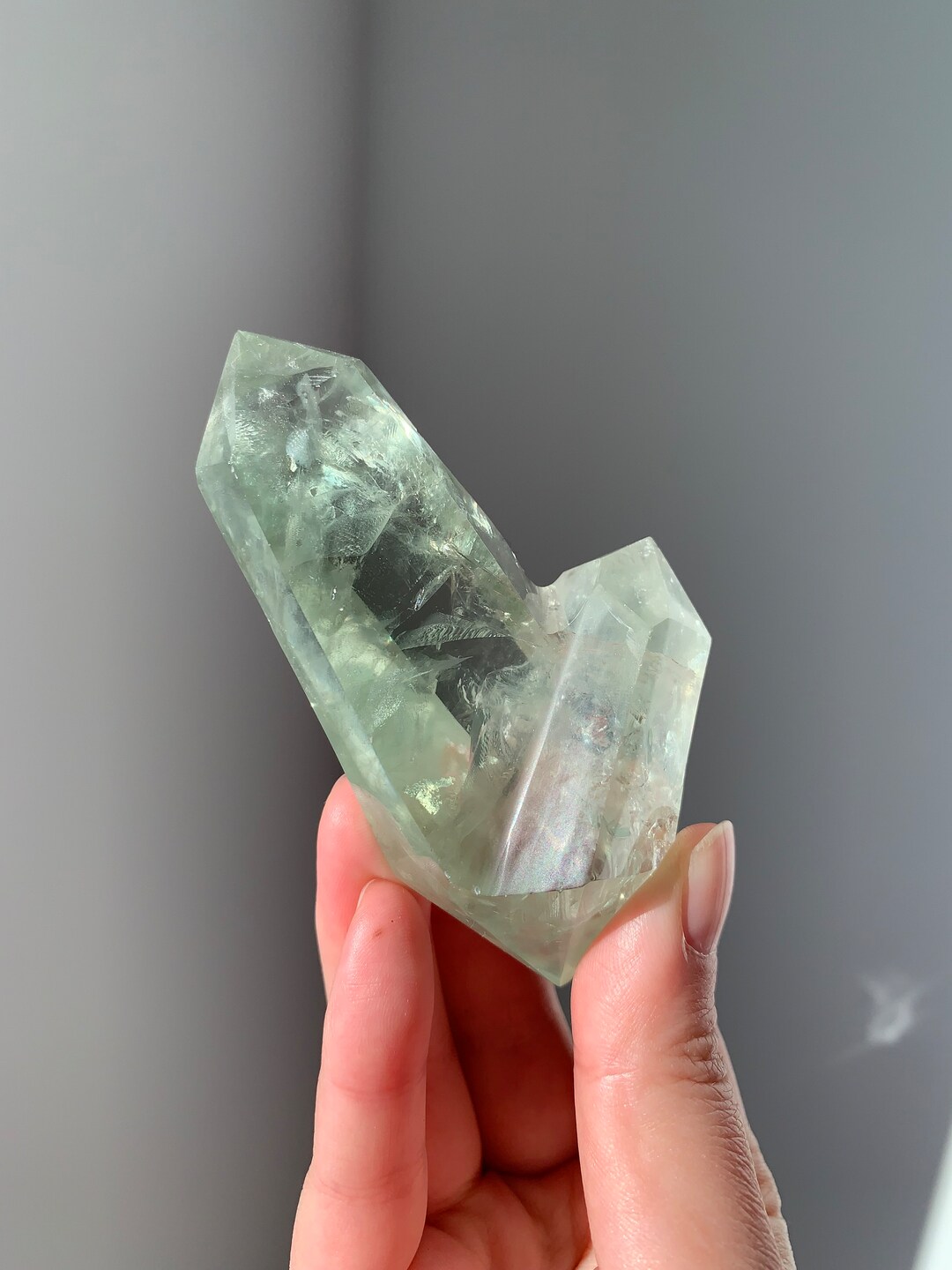 Prasiolite Green Amethyst Twin Double Termination Point Green Amethyst ...