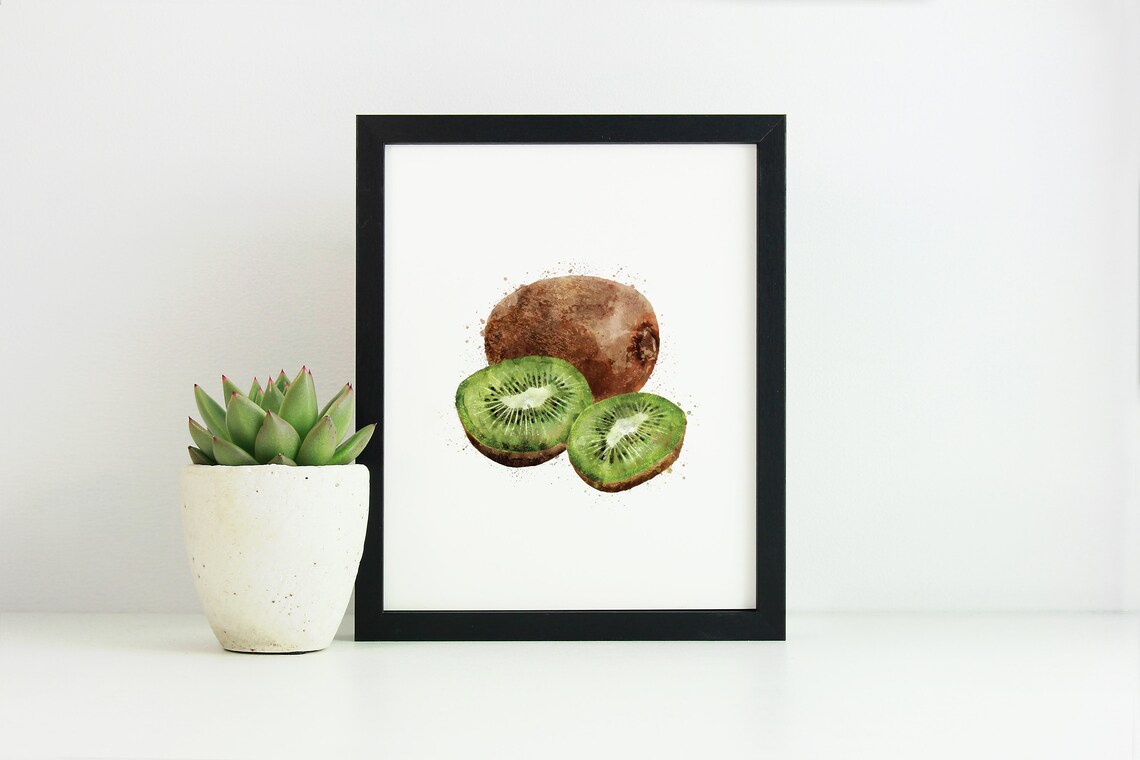 Watercolor Kiwi Art Print, Kiwi Wall Art, Kiwi Painting, Kiwi Print ...