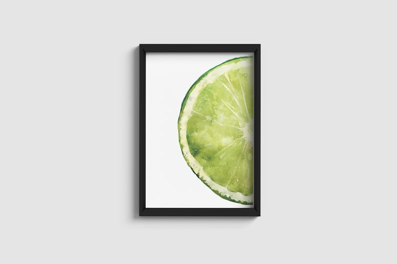 Watercolor Lime Kitchen Wall Art Lime Print Lime Decor - Etsy