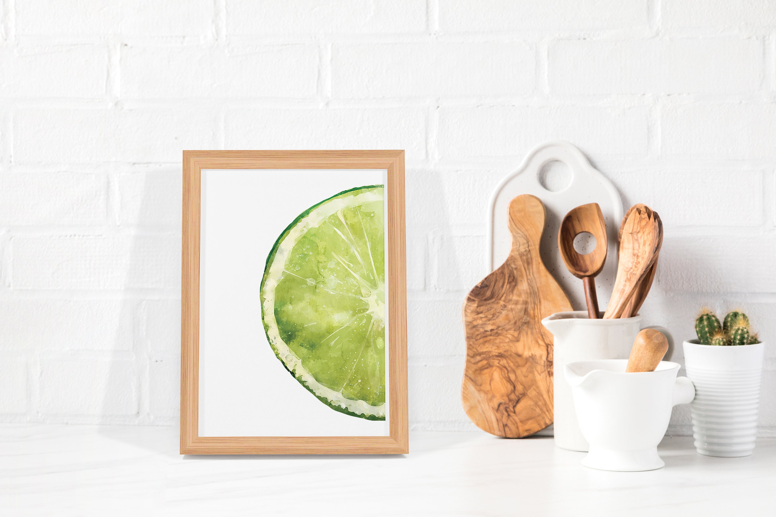Watercolor Lime Kitchen Wall Art Lime Print Lime Decor - Etsy