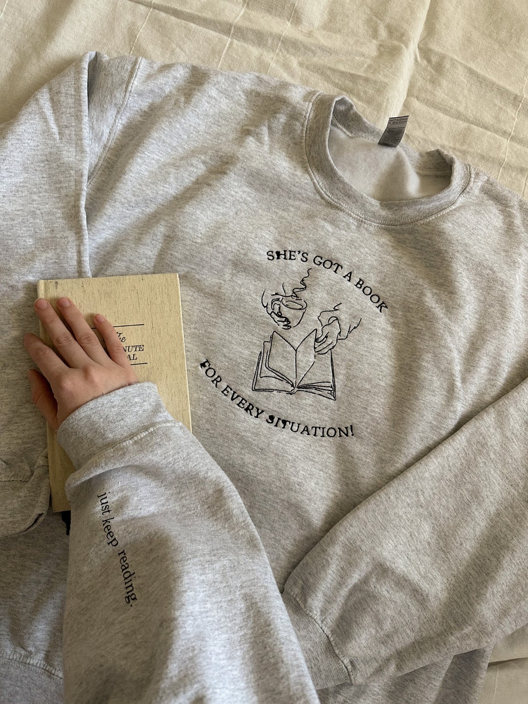 A Book for Every Situation | Bookish Sweatshirt Merch | Reader Shirt ...