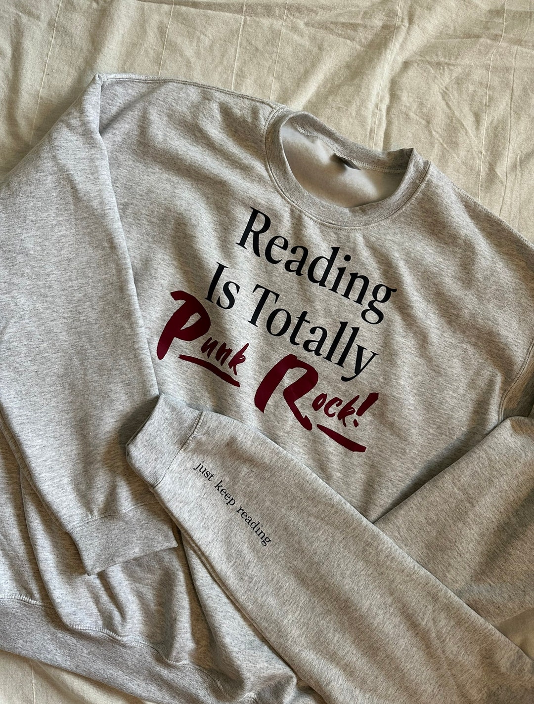 Reading is Totally Punk Rock! | Bookish Sweatshirt Merch | Reader Shirt ...