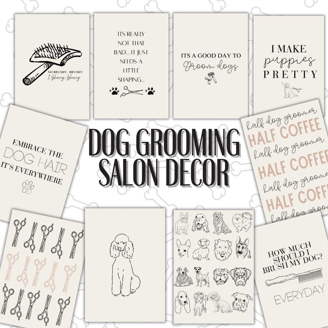 Dog Groomer Wall Decor - Set of 10 Digital Download, Dog Owner, Dog ...