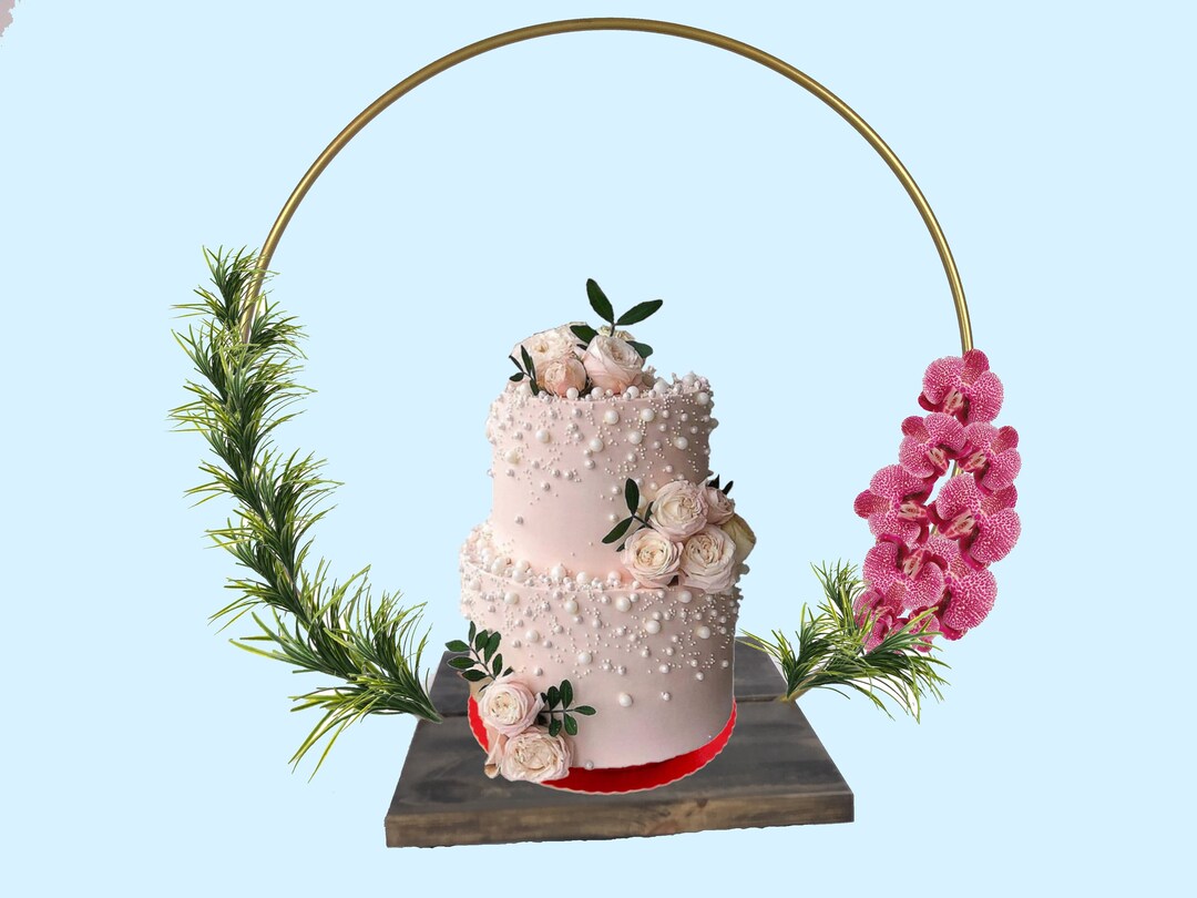 Wooden Cake Stand / Metal Ring With Diameter 30 "/ Wedding Decor ...