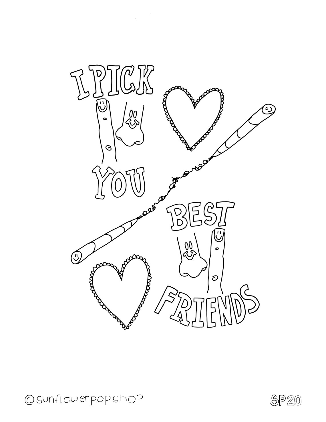 I Pick You Coloring Page - Etsy