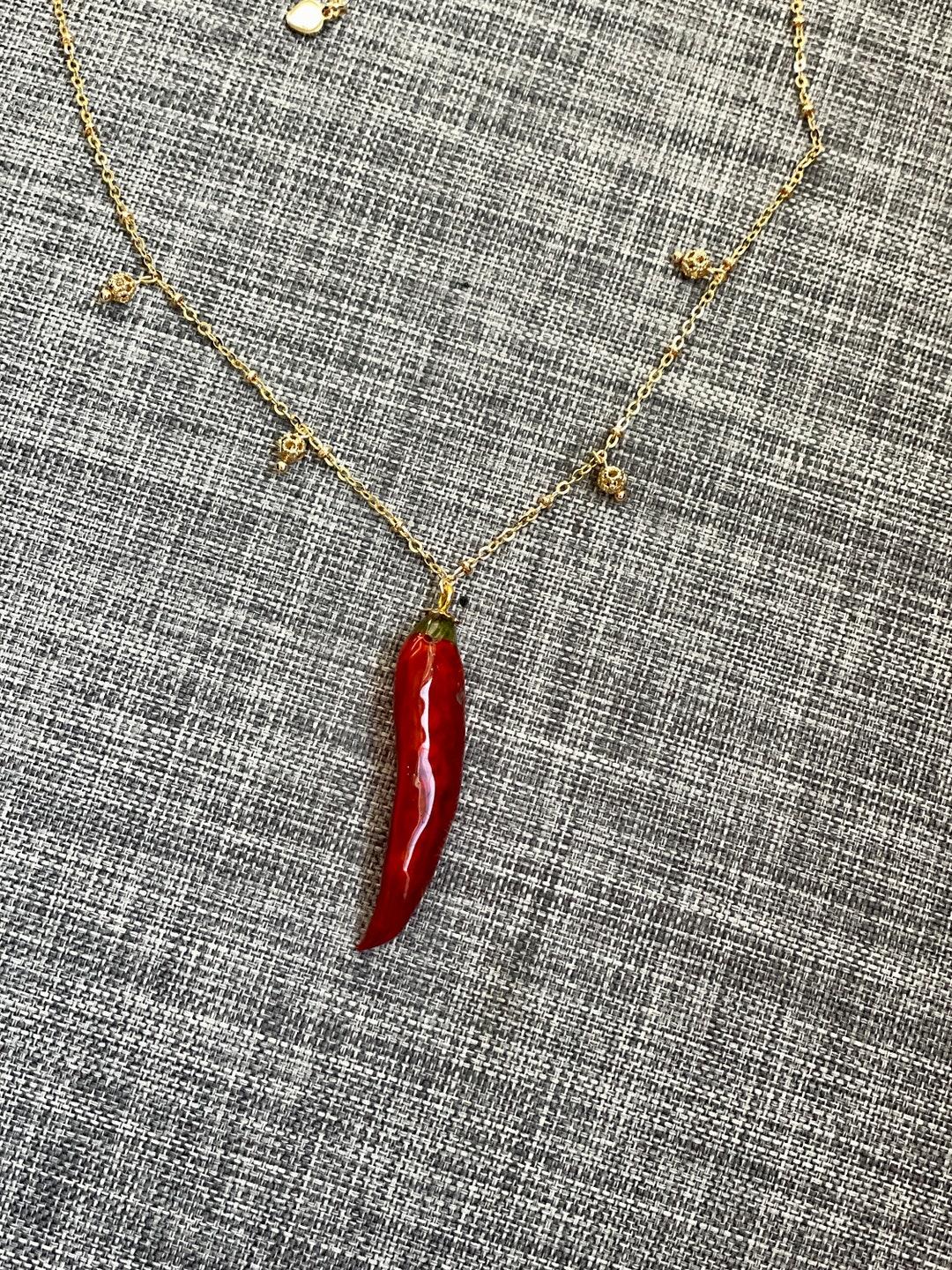 Handmade Pepper Chili Necklace, Red Chili Pepper Necklace, Nature ...