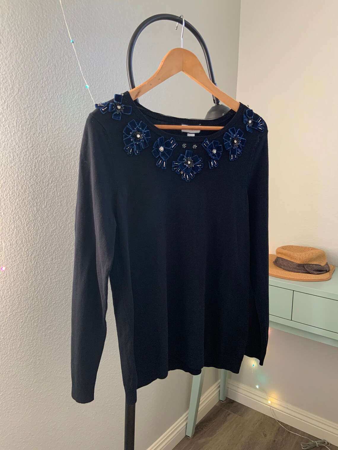 Suéter negro de las mujeres suéter de jersey suéter del club | Etsy