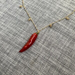 Handmade Pepper Chili Necklace, Red Chili Pepper Necklace, Nature ...