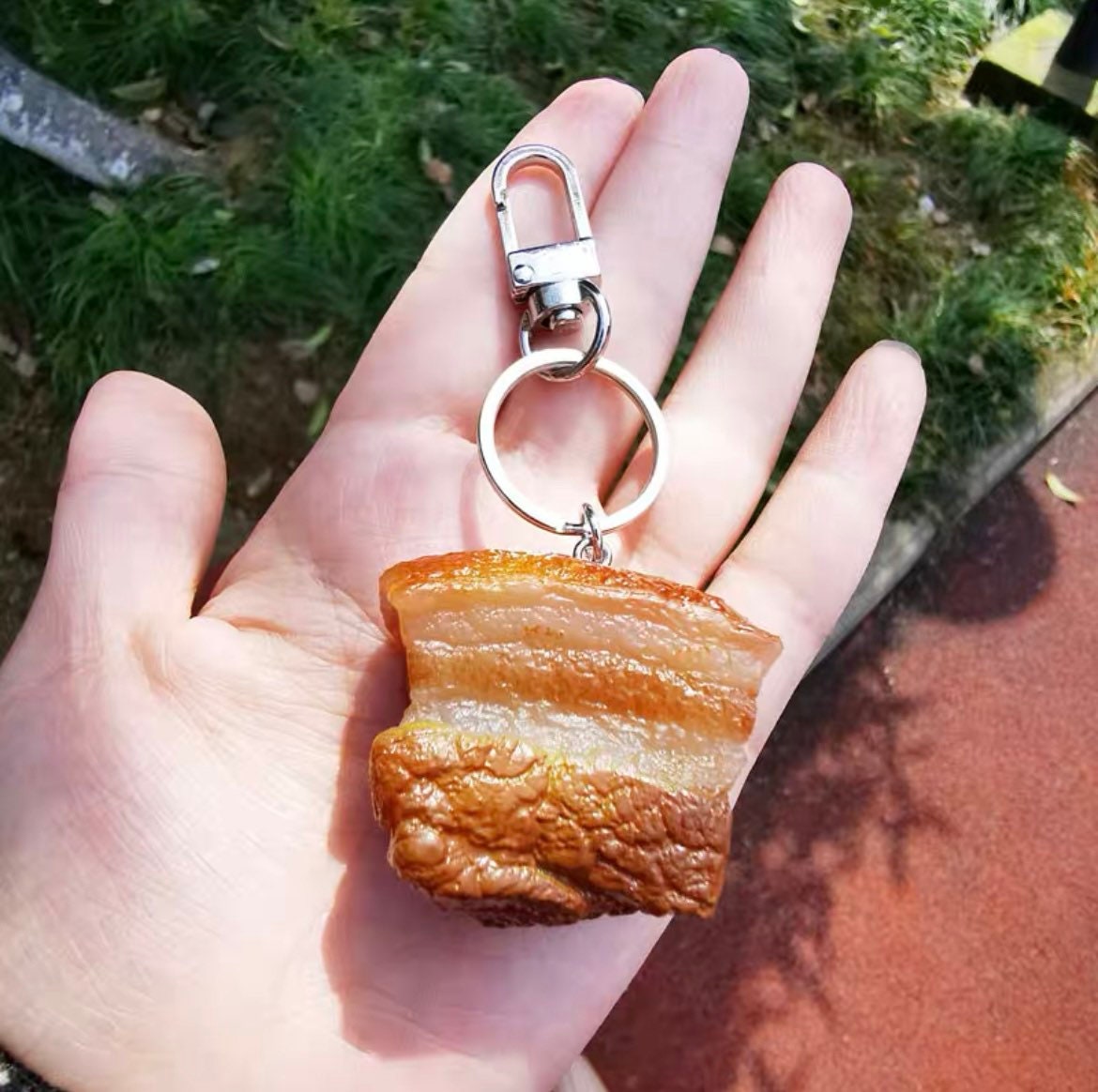 Realistic Braised Pork Belly Keychain, Roasted Beef Keychain, Creative ...