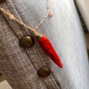 Handmade Pepper Chili Necklace, Red Chili Pepper Necklace, Nature ...
