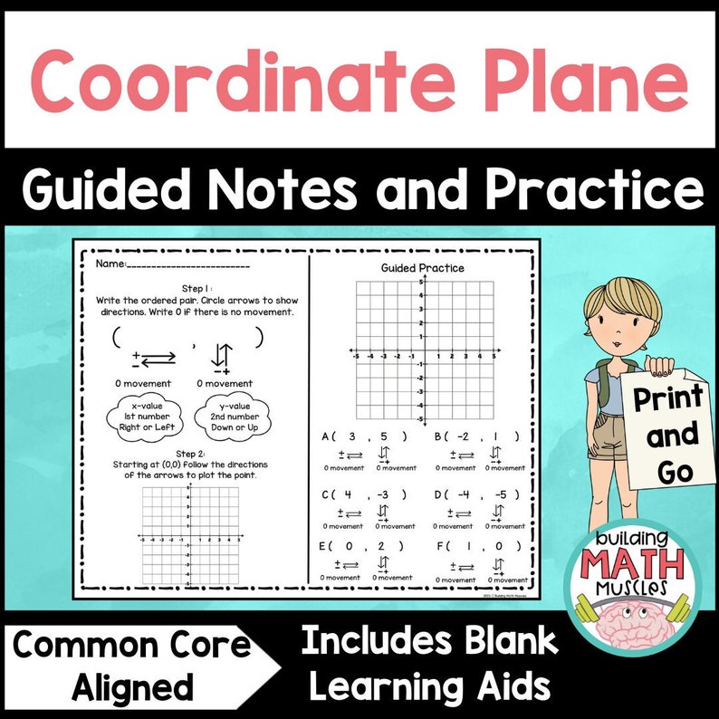 Coordinate Plane Guided Notes Graphing and Labeling Ordered Pairs 6.G.A ...