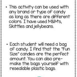 Candy Math Activity - Evaluating Expressions - Etsy