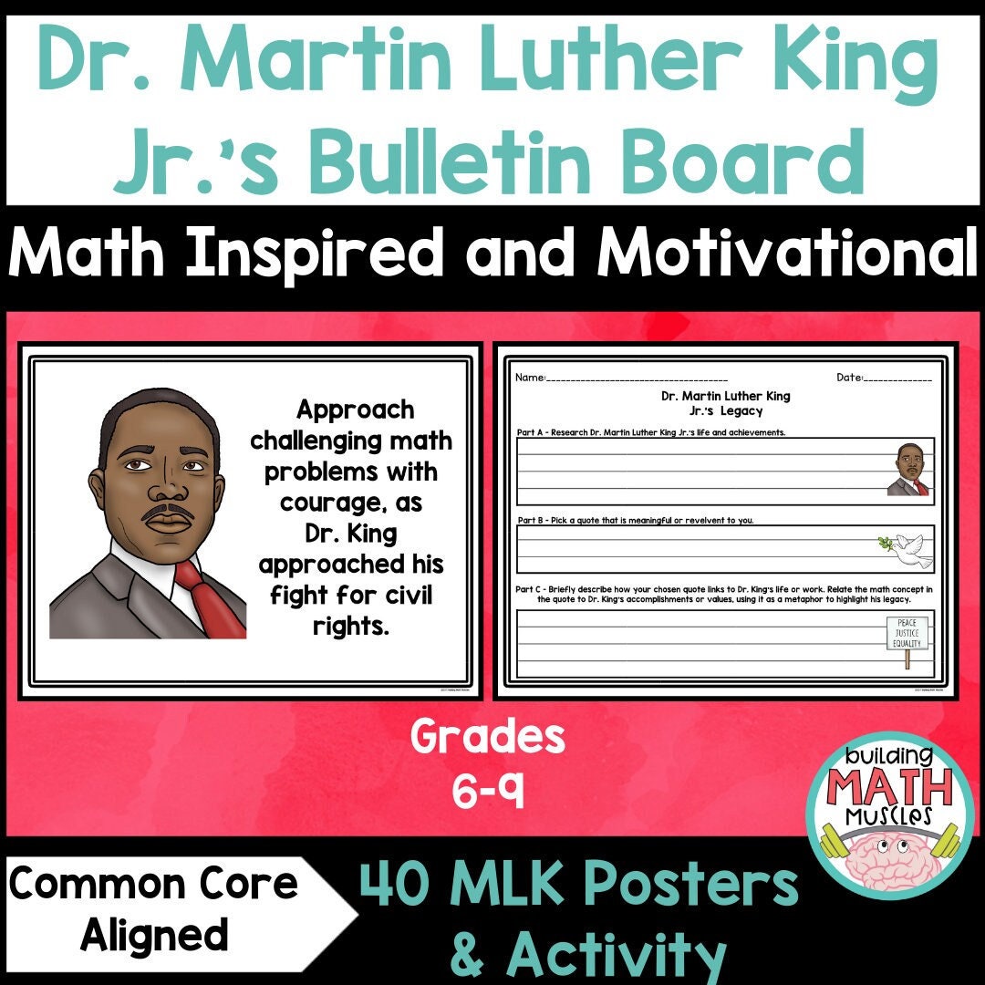 Dr. Martin Luther King Jr. Math Bulletin Board Activity - MLK Day - Etsy