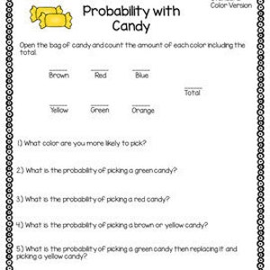 Candy Math Activity With Ratios, Proportions, Percent and Probability ...
