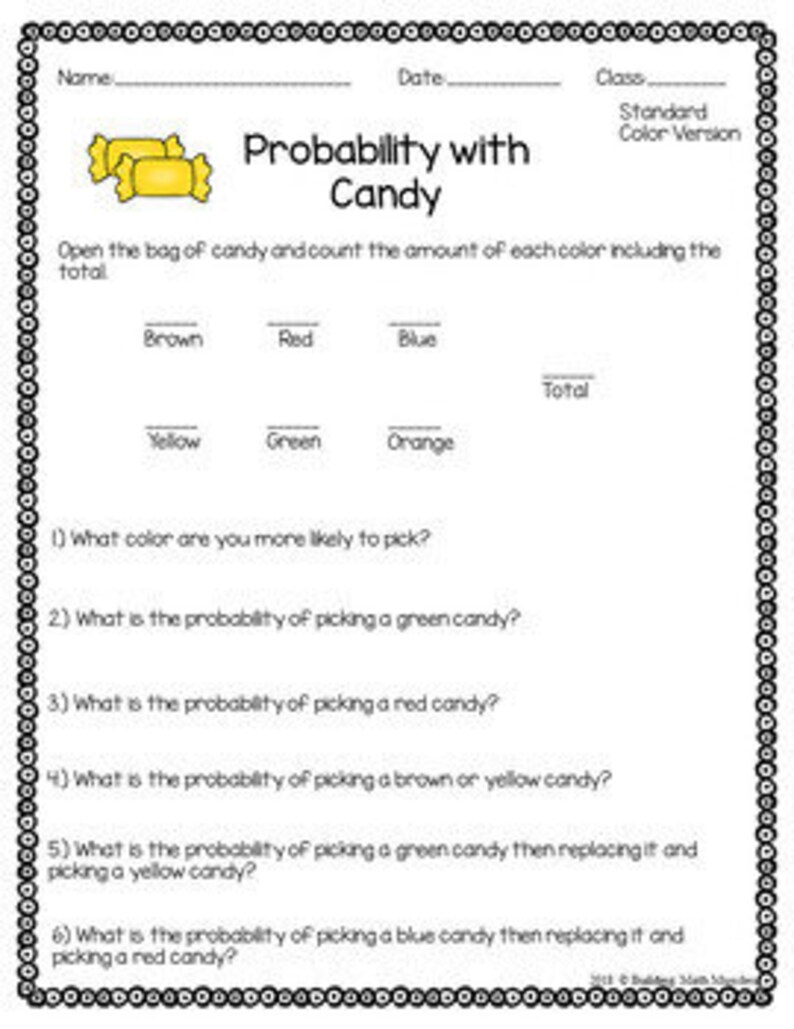 Candy Math Activity With Ratios, Proportions, Percent and Probability ...