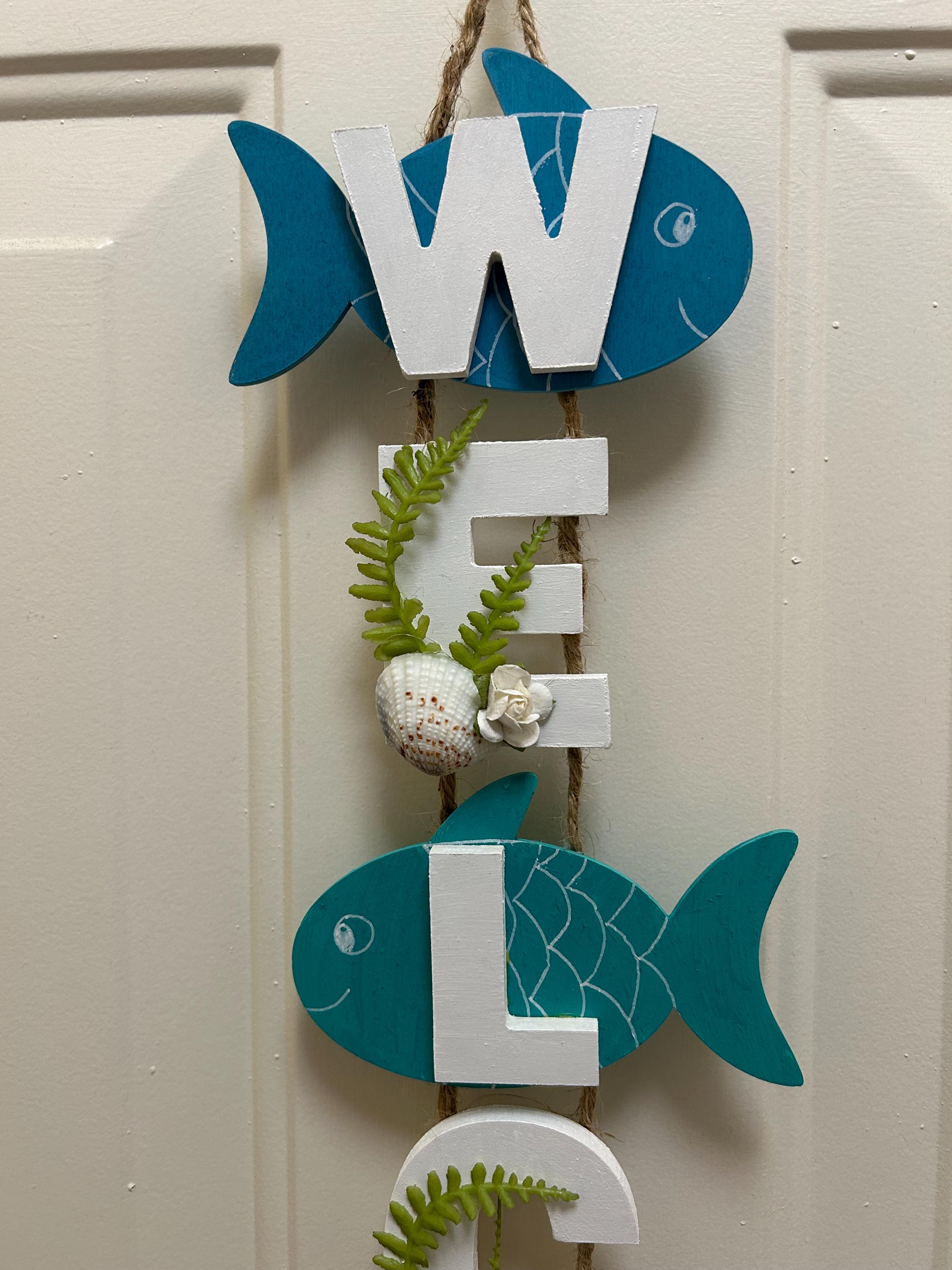 Fish Wooden Welcome Sign - Etsy