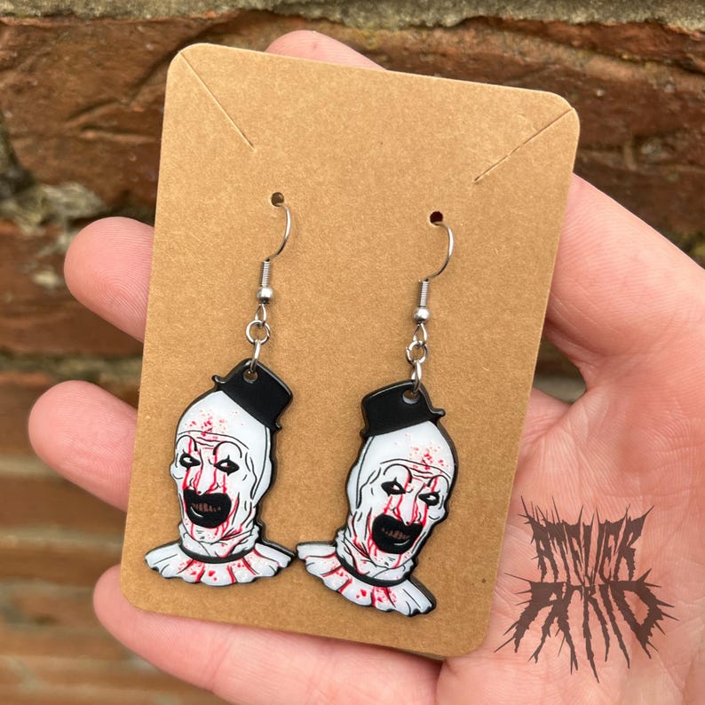 The Terrifier Earrings- Slasher Horror Movie Esrrings. Halloween ...