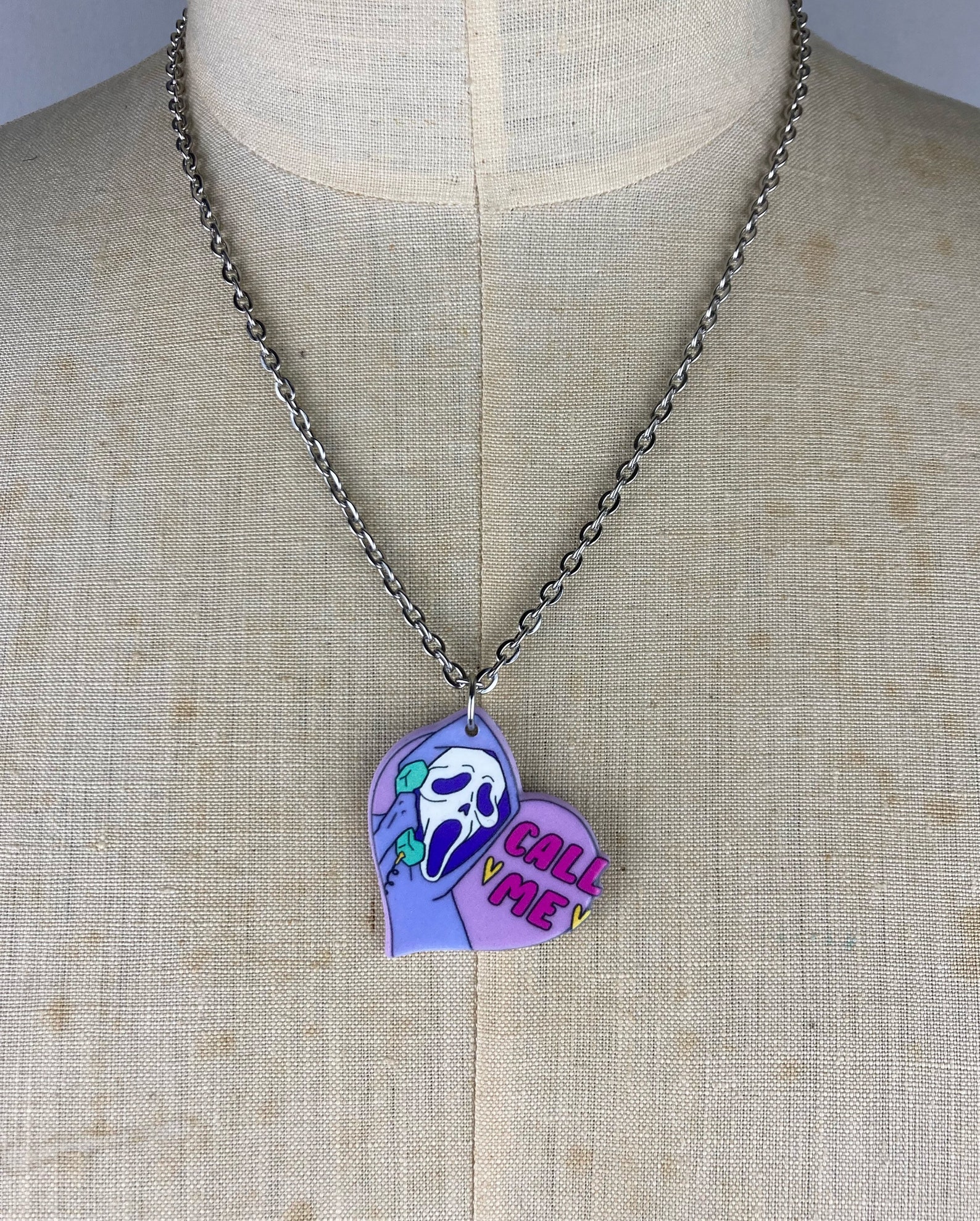 The Call Me Necklace Scary Movie Necklace. Horror Jewellery Gothic ...