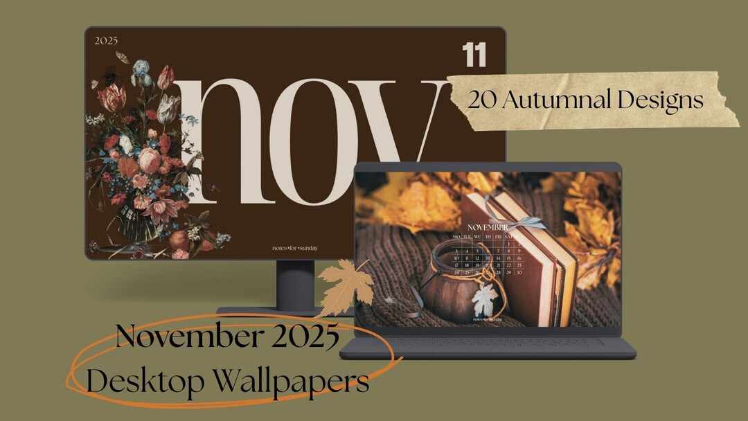 November 2025 Desktop Wallpapers | Cozy Minimal Digital Backgrounds ...