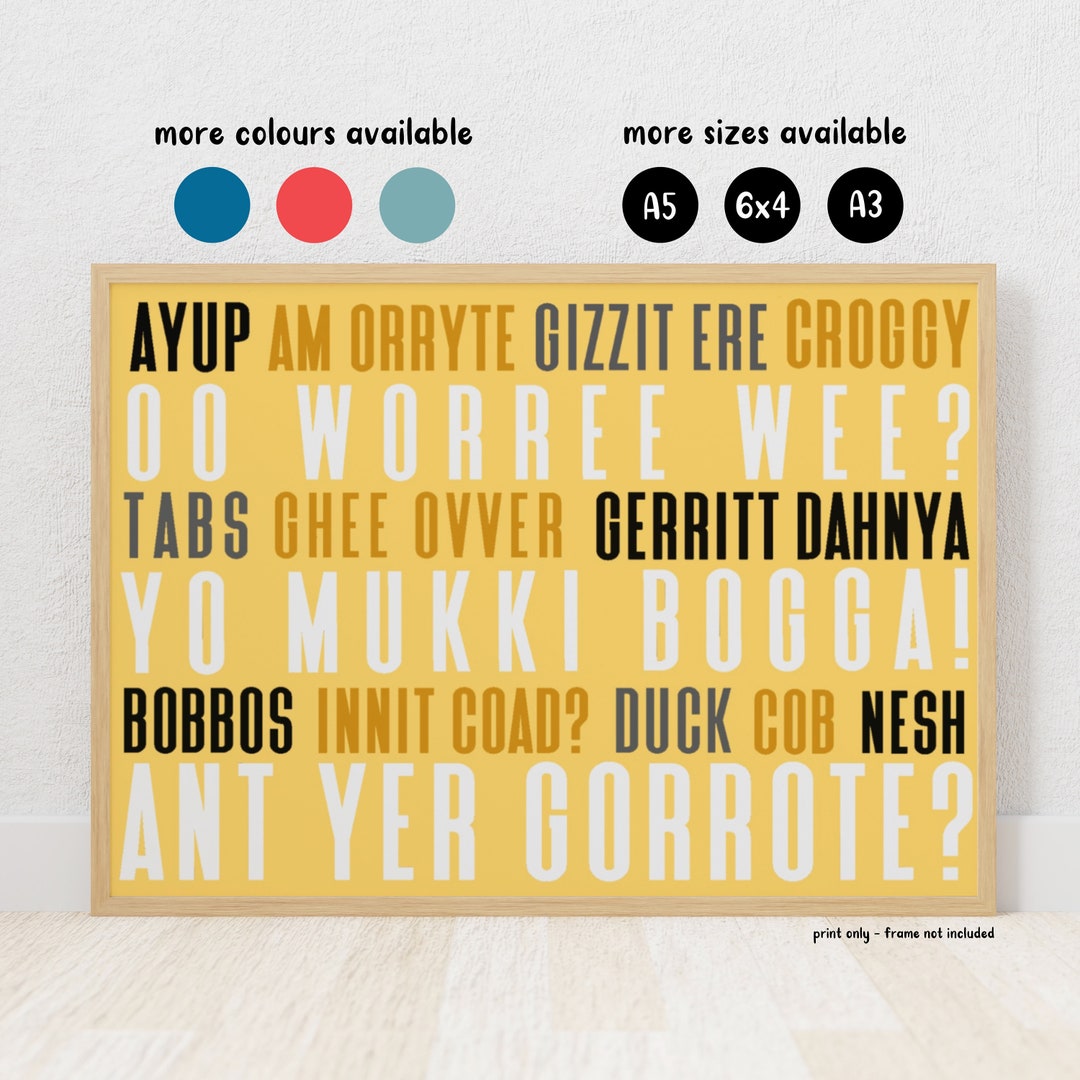 Nottingham Slang Dialect Print DIGITAL DOWNLOAD Wall Art - Etsy