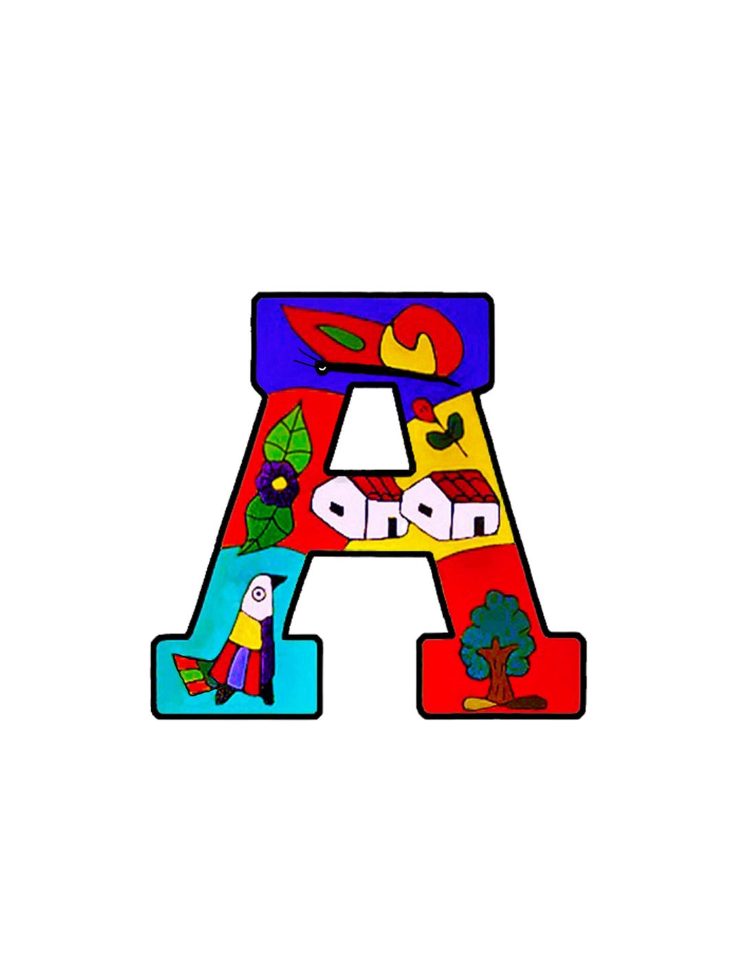 Printable LA PALMA Folklore Letter A! | Artisan Alphabet Folk Art ...