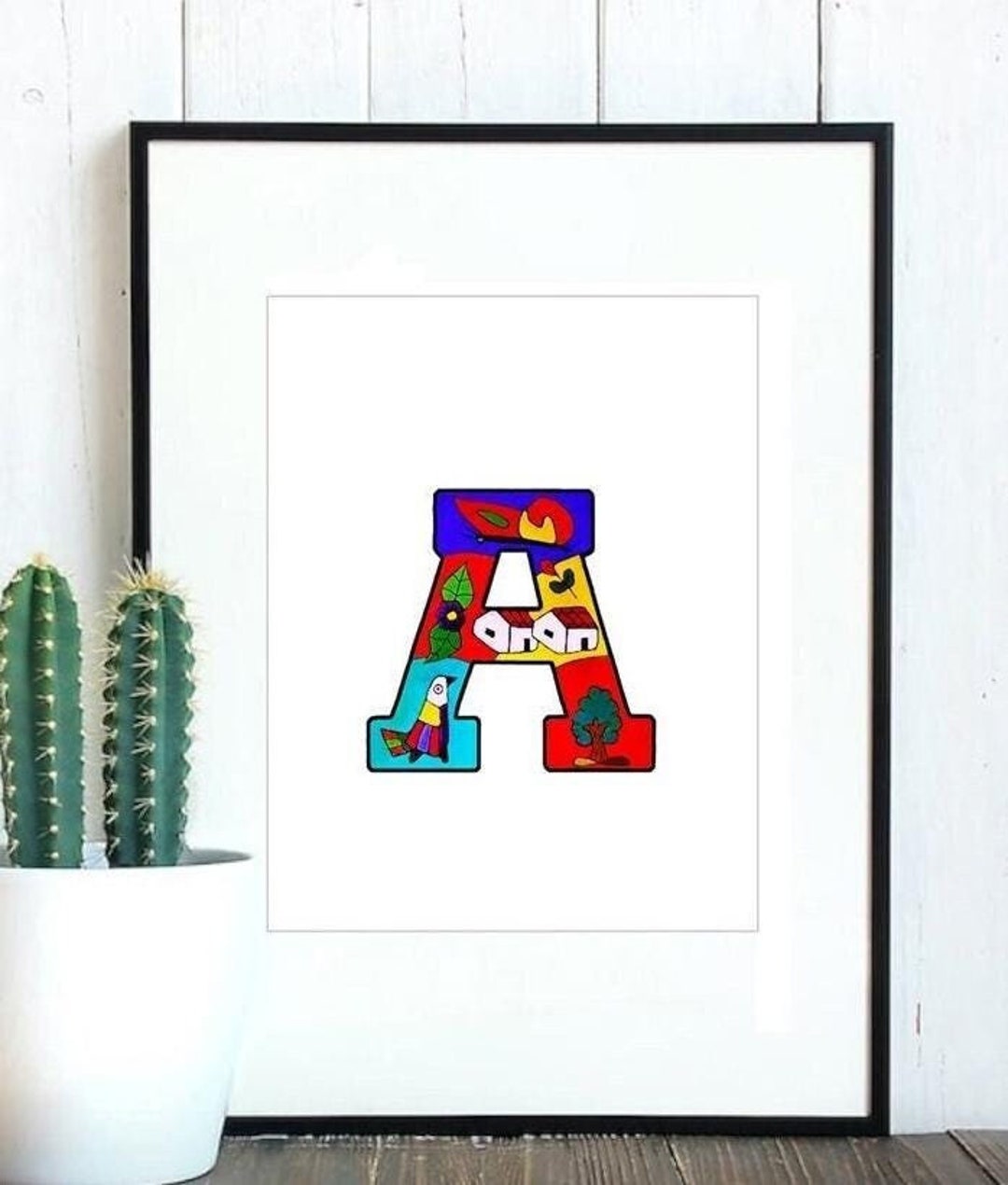 Letter A Printable Folk Art Mini Poster 8.5 X 11 Instant Download LA ...