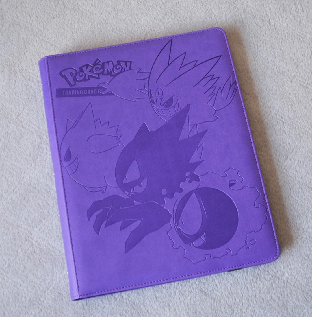 Buy Pokemon Gengar Leather Binder Charizard Pikachu Card Album Online ...
