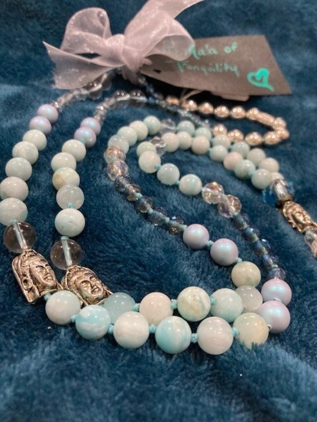 GEM MALA BEADS: the Mala of Tranquility. Larimar, Clear Quartz ...