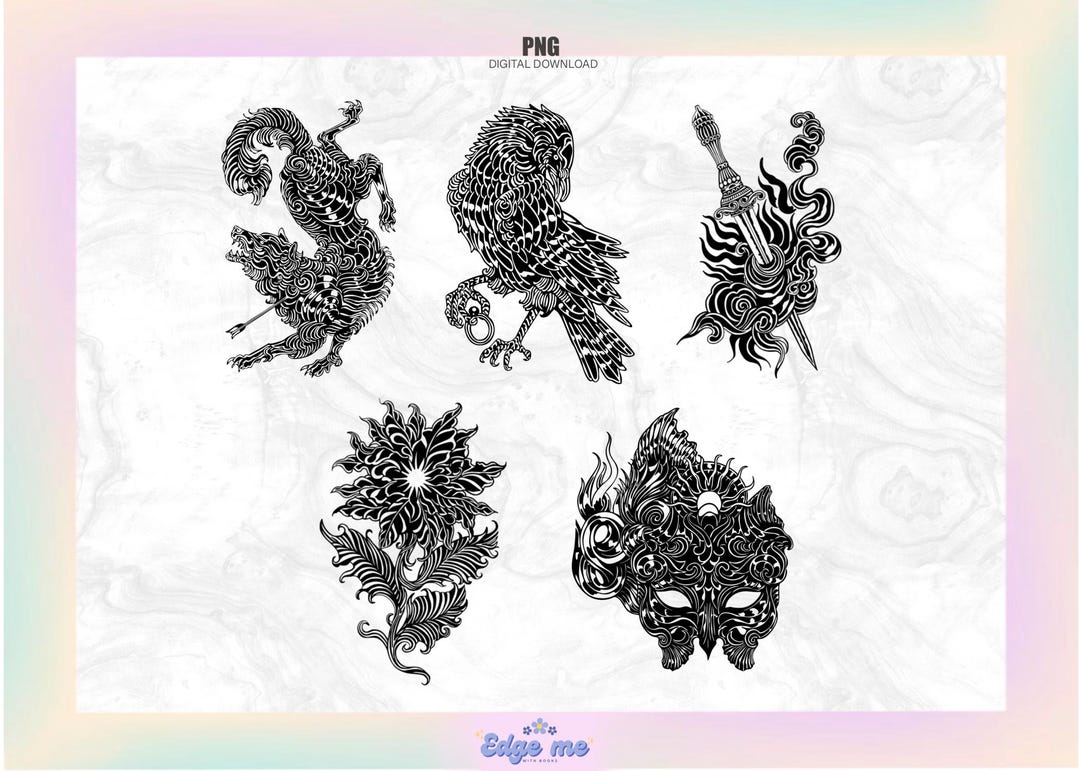 ACOTAR Cover Animals PNG, SVG, Instant Download, Silhouette, Book Svg ...