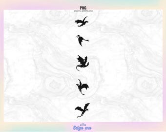 Fourth Wing Dragon Stencil Spines SVG/PNG File - Etsy