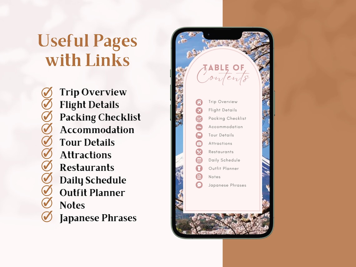 Editable Japan Travel Itinerary Template, Japan Spring Travel, Travel ...
