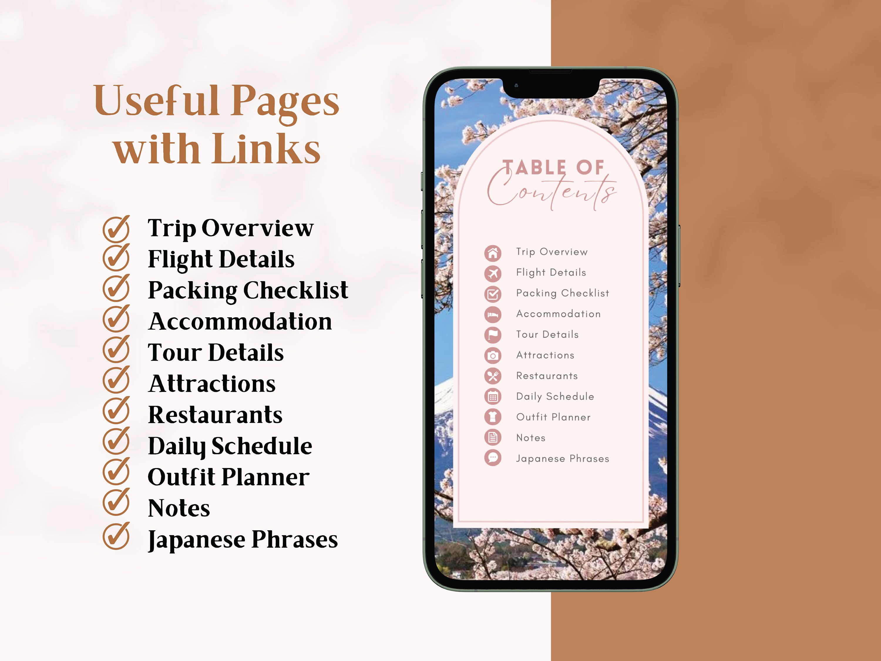 Editable Japan Travel Itinerary Template, Japan Spring Travel, Travel ...