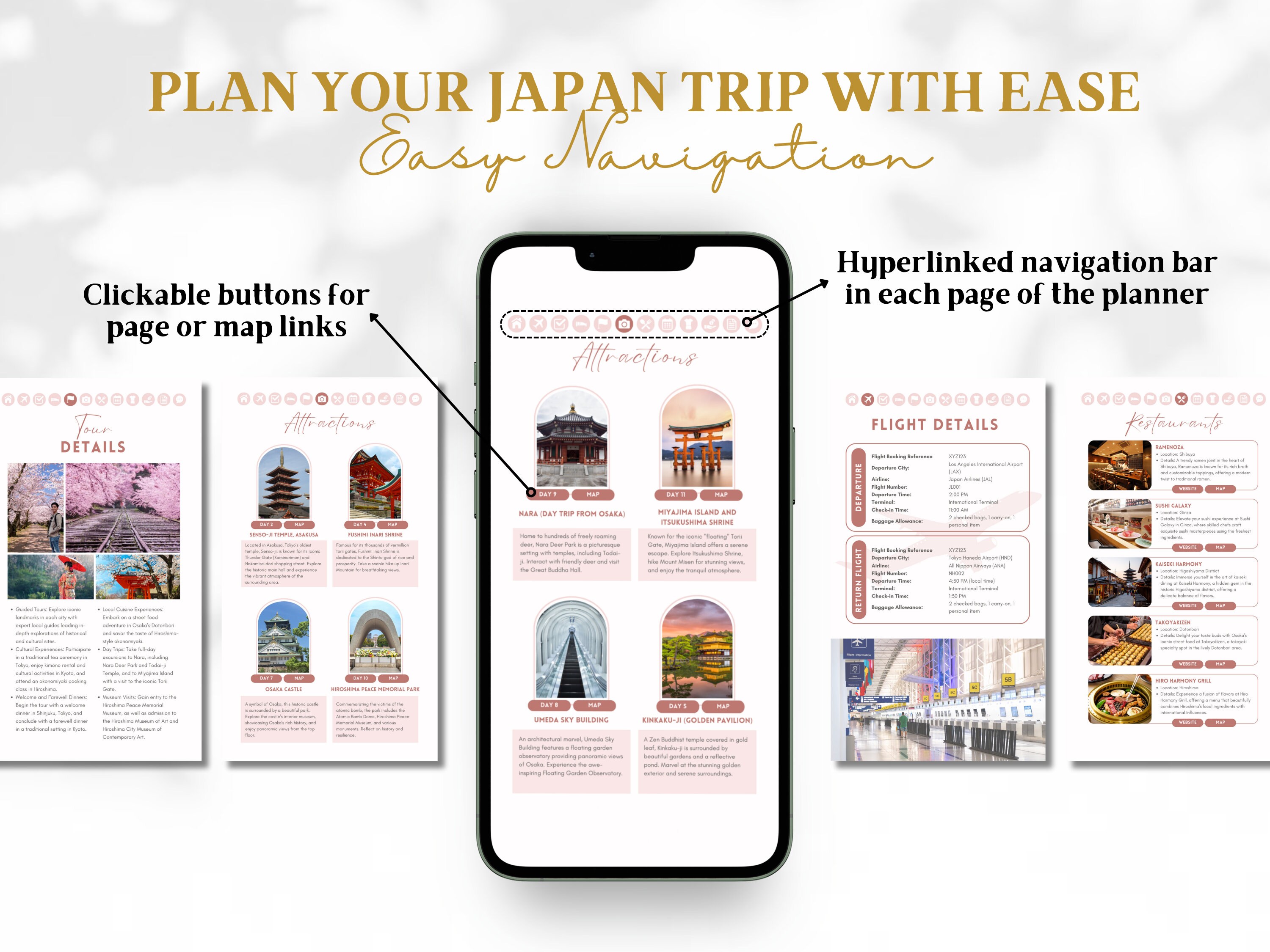Japan Travel Itinerary: Budget Tracker, Printable Travel Planner (canva ...