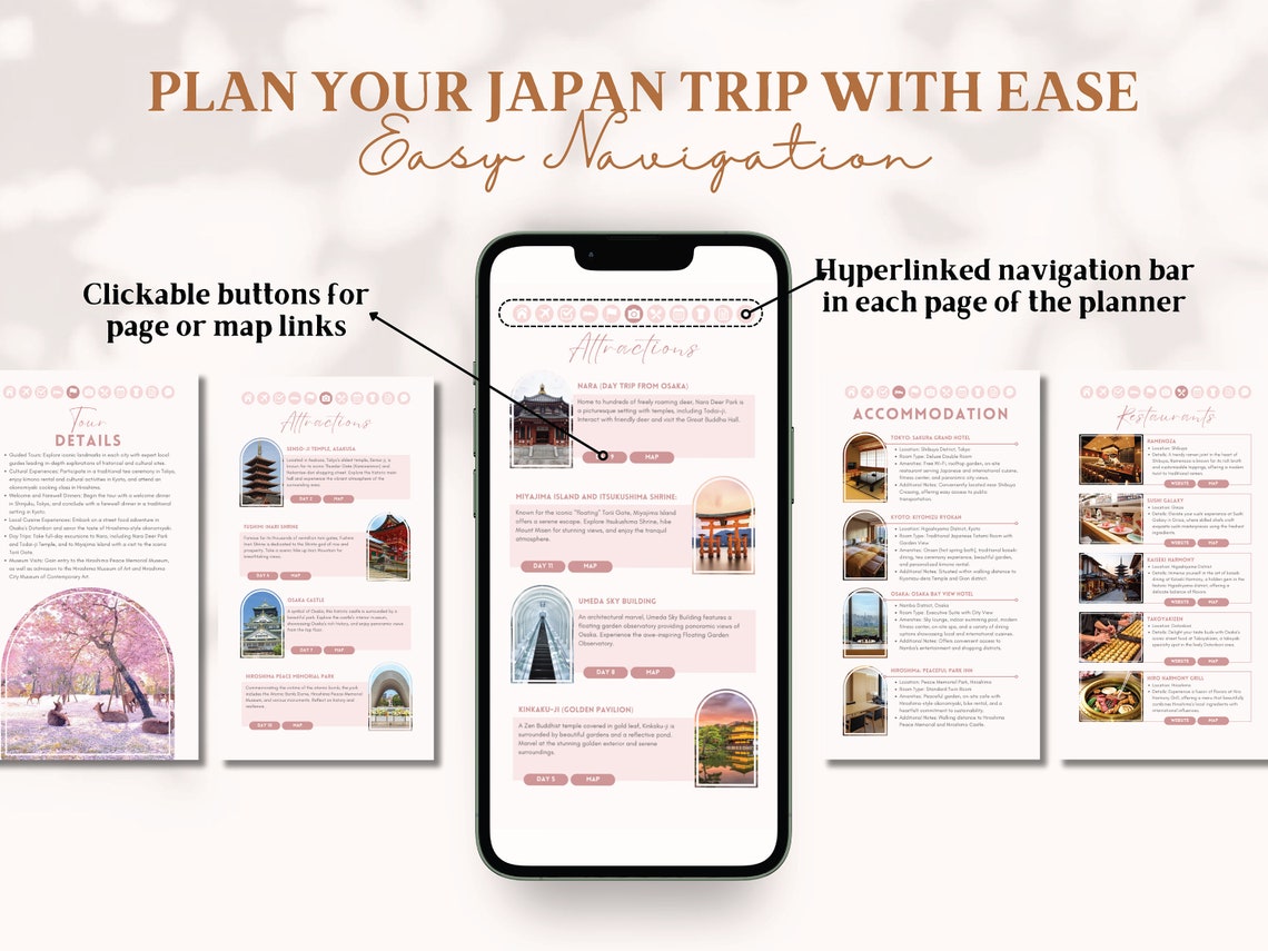 Editable Japan Travel Itinerary Template, Japan Spring Travel, Travel ...