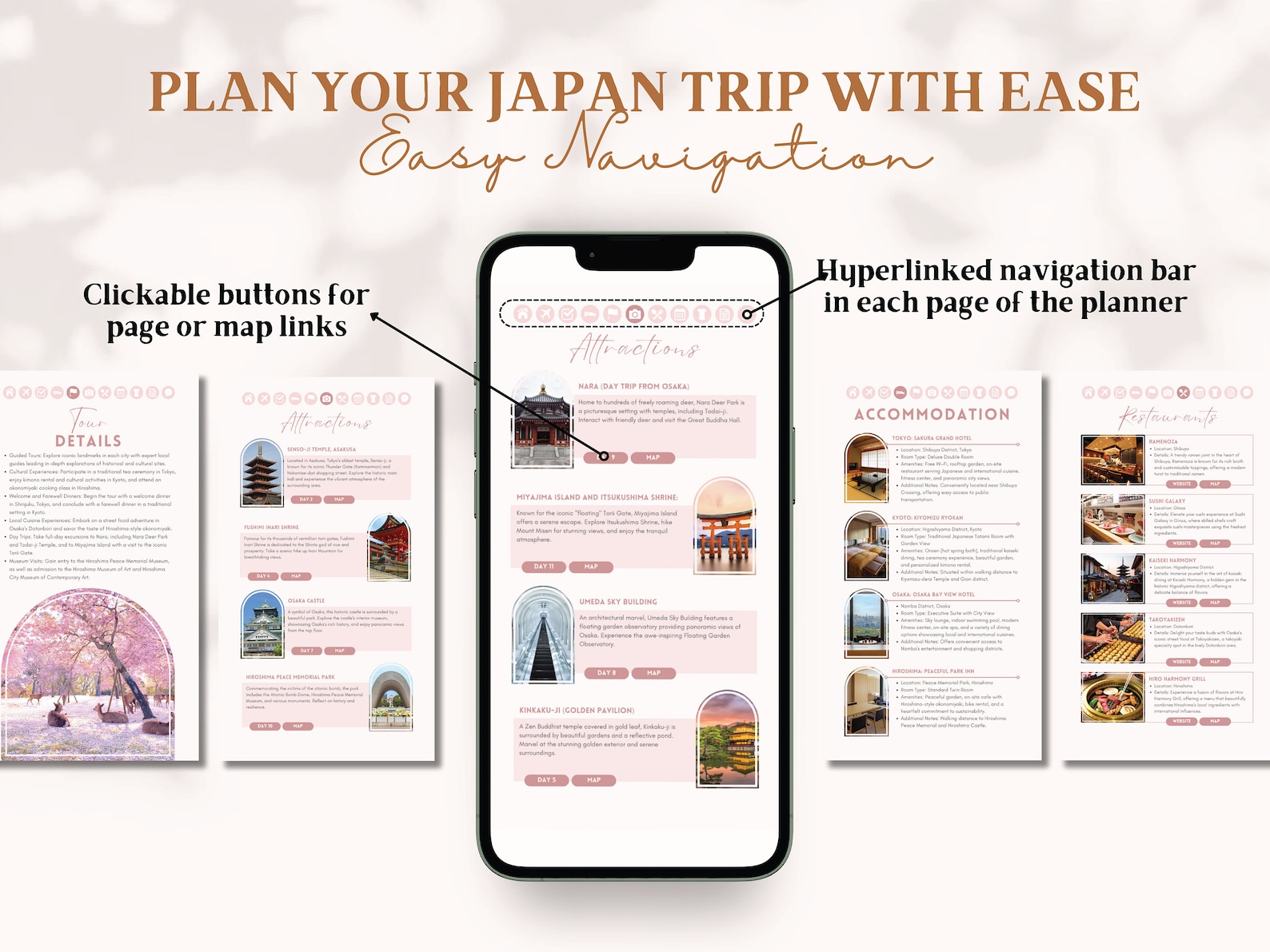 Editable Japan Travel Itinerary Template, Japan Spring Travel, Travel ...