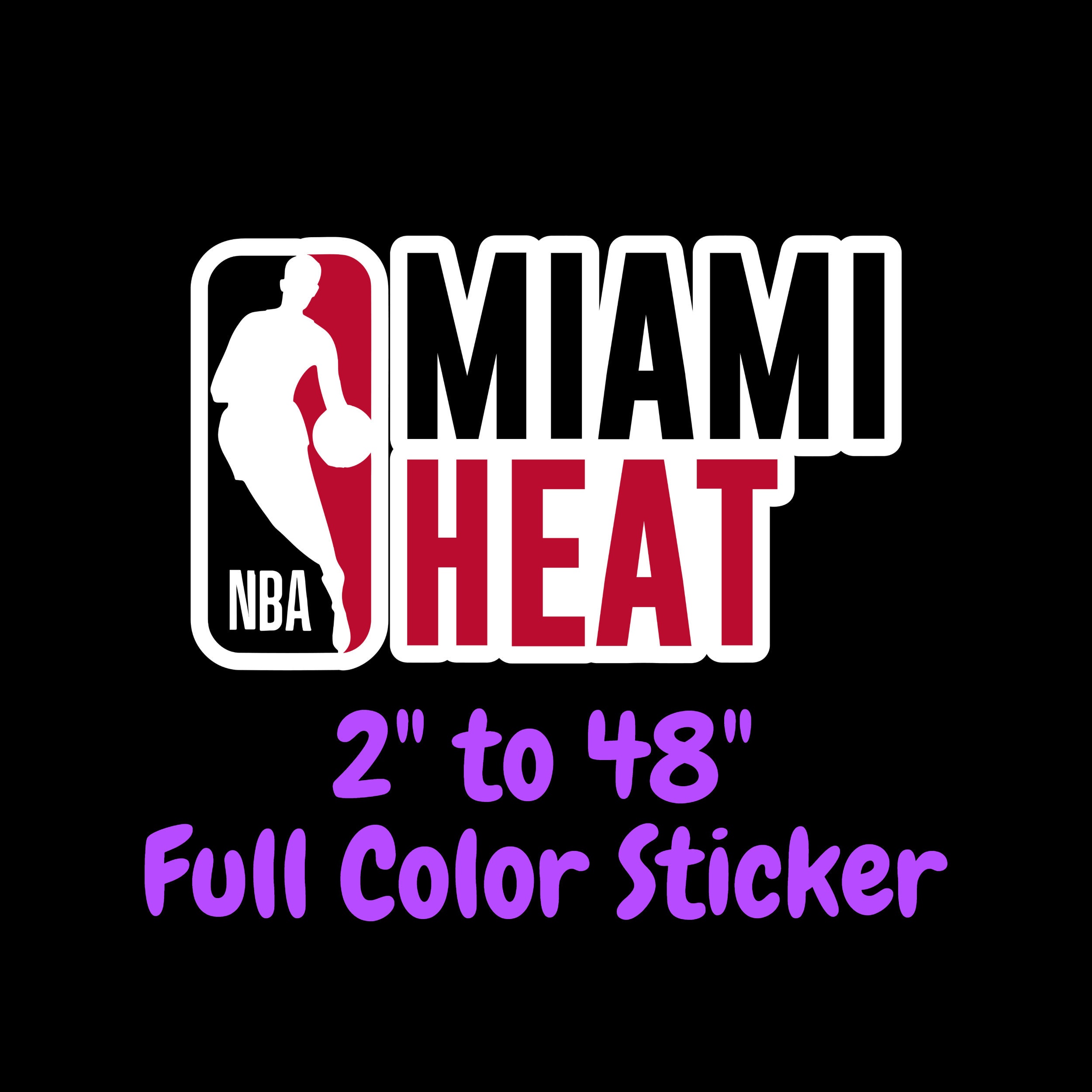 Miami Heat Full Color Vinyl Sticker Hydroflask Decal | Etsy