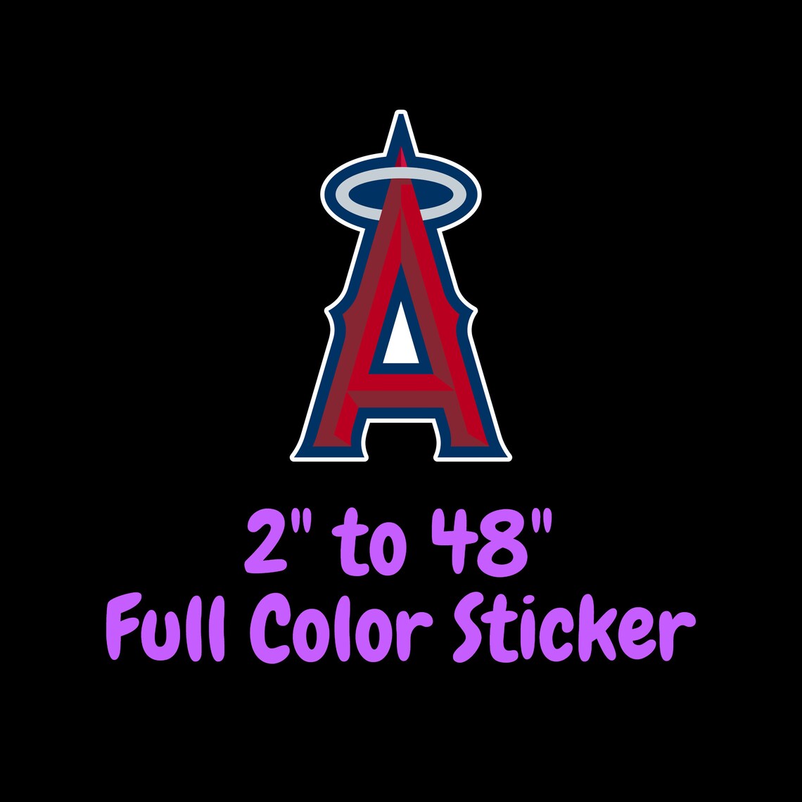 Los Angeles Angels Full Color Vinyl Sticker Hydroflask decal | Etsy