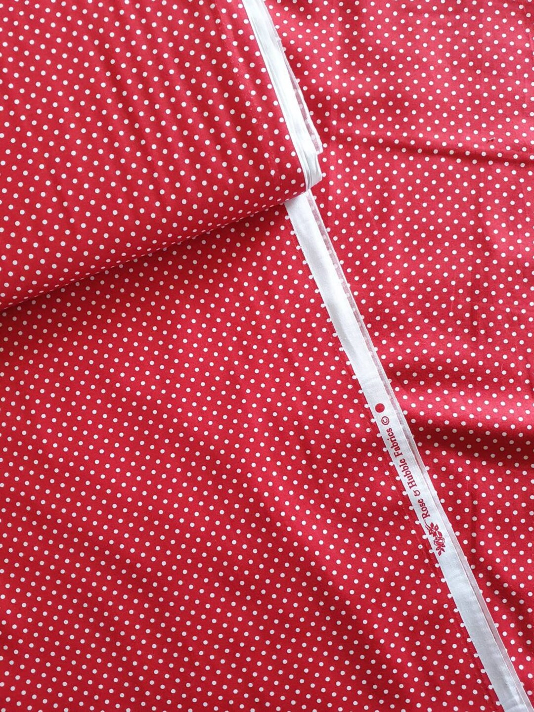 Rose and Hubble Red 3mm Spotty Fabric/ Rose and Hubble Spotty Fabric ...