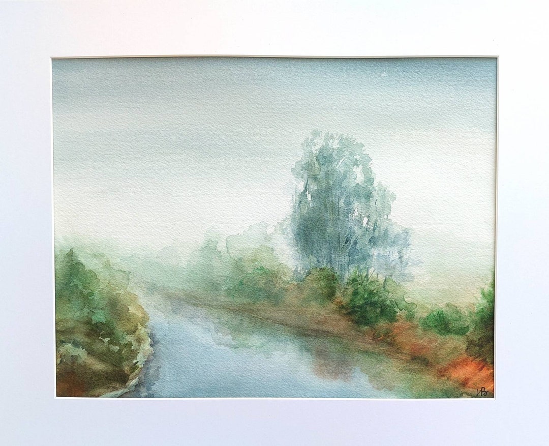 Fog Watercolor, California Landscape, Original Nature Watercolor ...