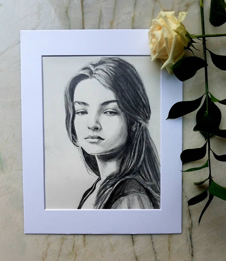 Original Female Portrait Drawing Original Signed Graphite - Etsy
