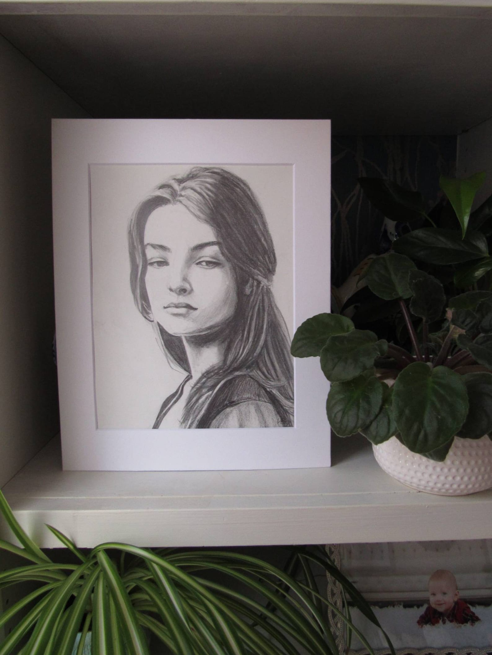 Original Female Portrait Drawing Original Signed Graphite - Etsy