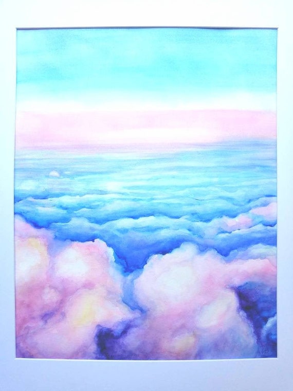 Clouds Original Watercolor Painting Sky Painting Original - Etsy