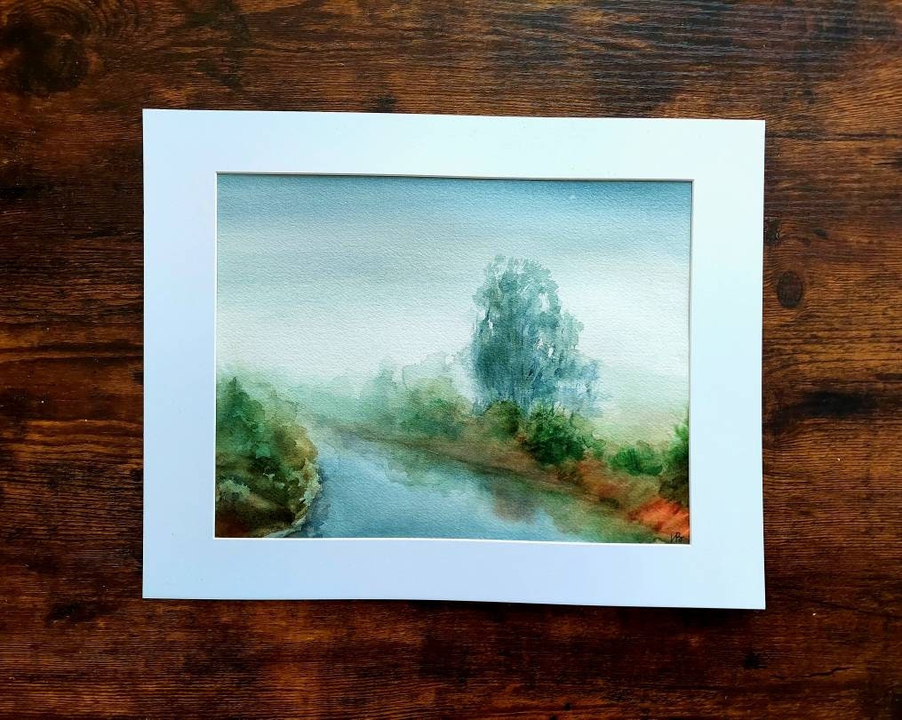 Fog Watercolor, California Landscape, Original Nature Watercolor ...