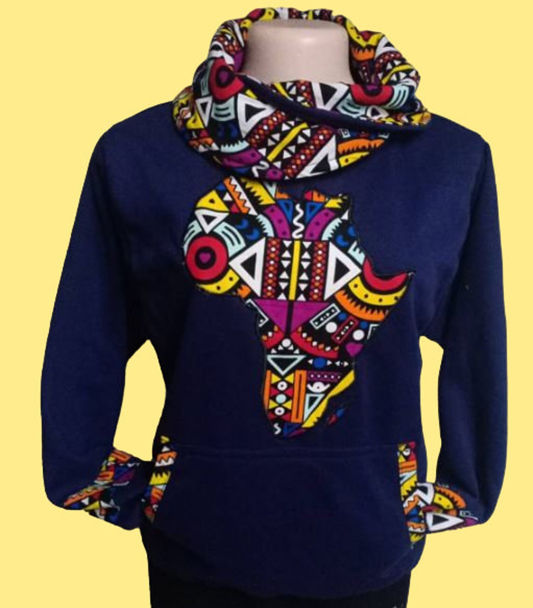 Unisex Ankara Snoodie, Turtleneck Snoodie, Dashiki Hoodie, African ...
