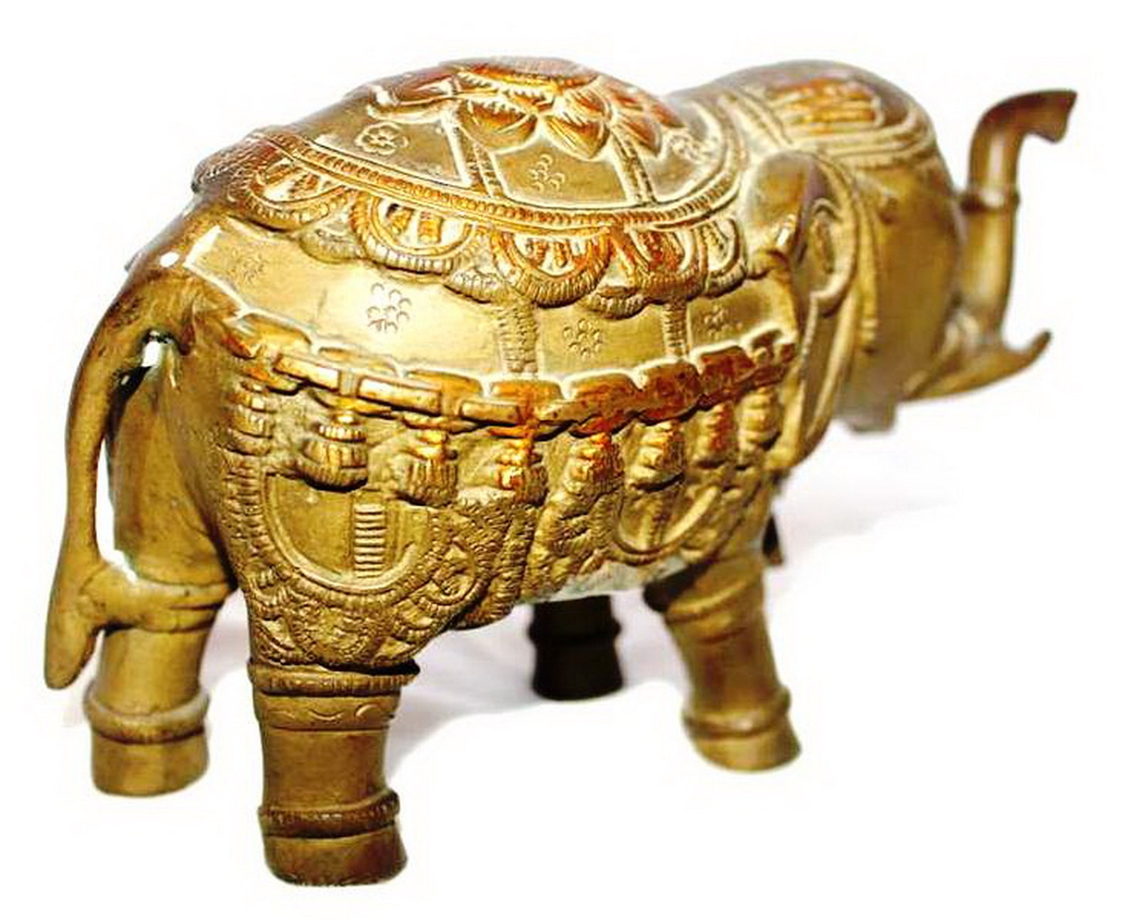 Vintage Elephant Indian Brass with Faux Inlaid Golden Color | Etsy